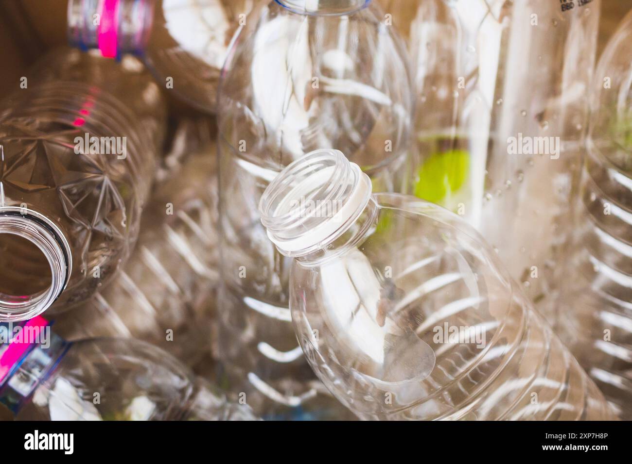 plastic bottles recycling background concept Stock Photo - Alamy