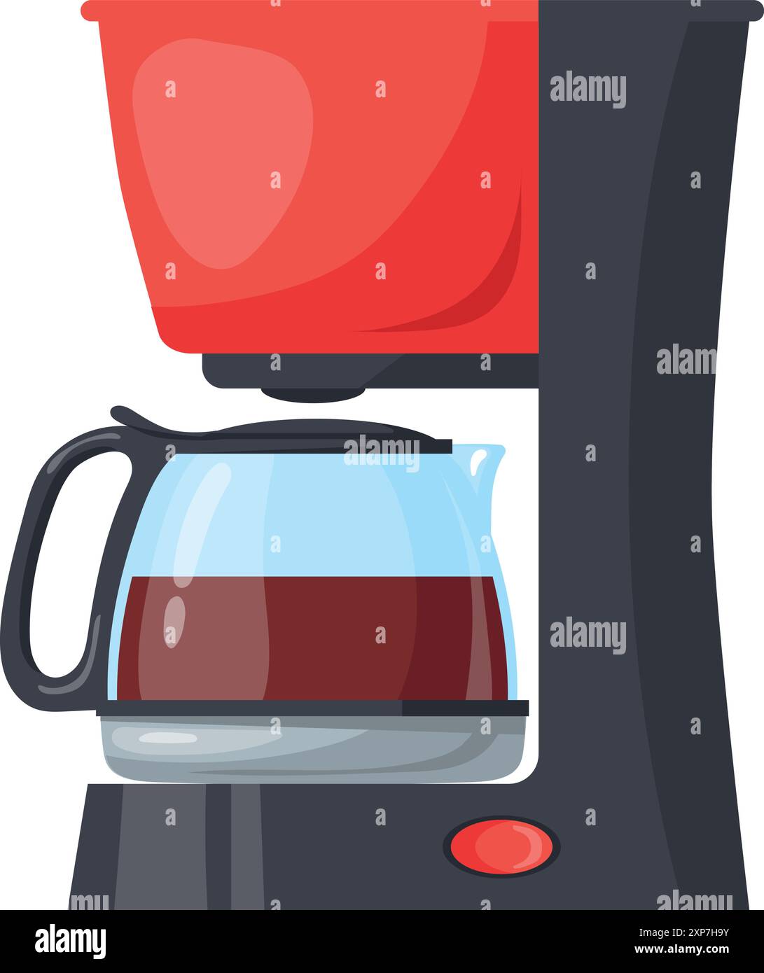Drip espresso machine cartoon icon. Coffee maker isolated on white ...