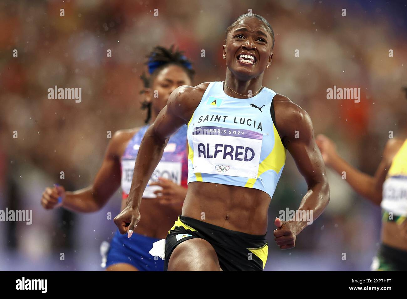PARIS, FRANCE - AUGUST 03: Julien Alfred of Team Saint Lucia (C ...