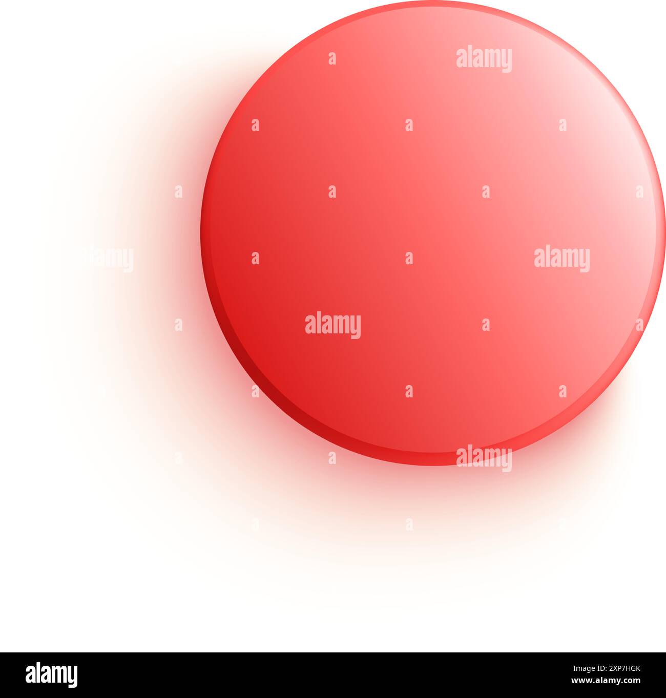 Red notification circle template. Empty realistic label isolated on ...