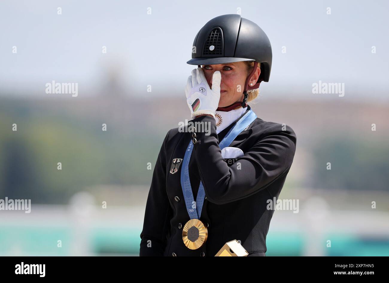 VERSAILLES, FRANCE - AUGUST 04: Gold medalist Jessica von Bredow-Werndl ...