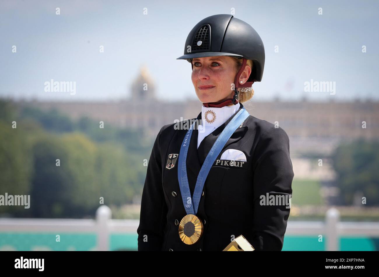 VERSAILLES, FRANCE - AUGUST 04: Gold medalist Jessica von Bredow-Werndl ...