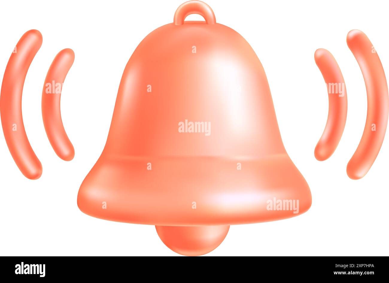 Ringing bell 3d icon. Alarm symbol. Notice sign isolated on white ...