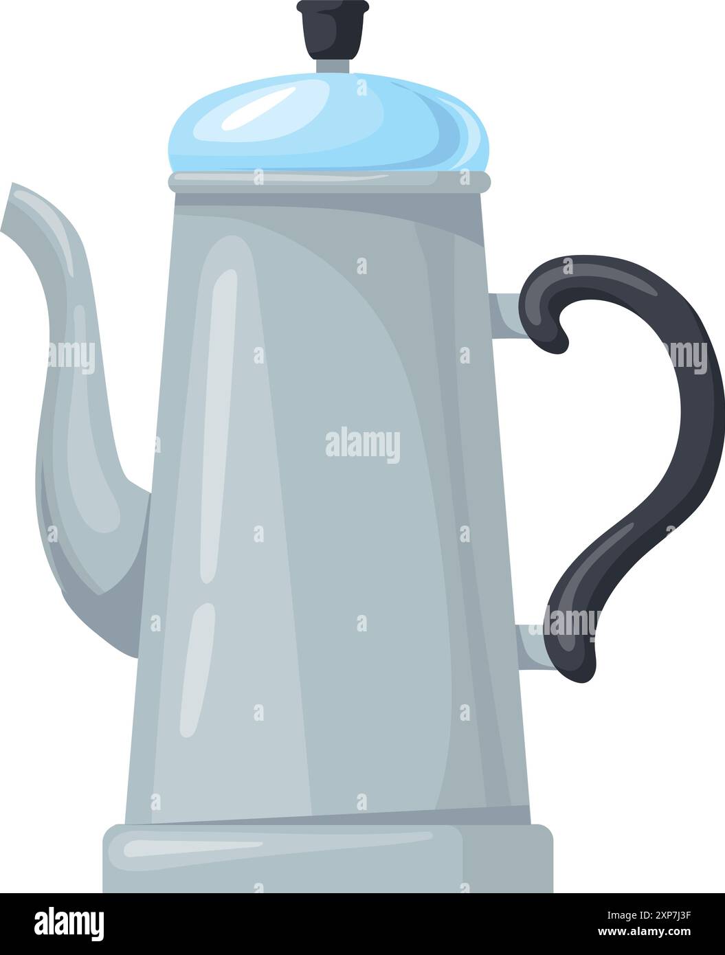 Percolator icon. Metal coffee pot cartoon illustration isolated on ...