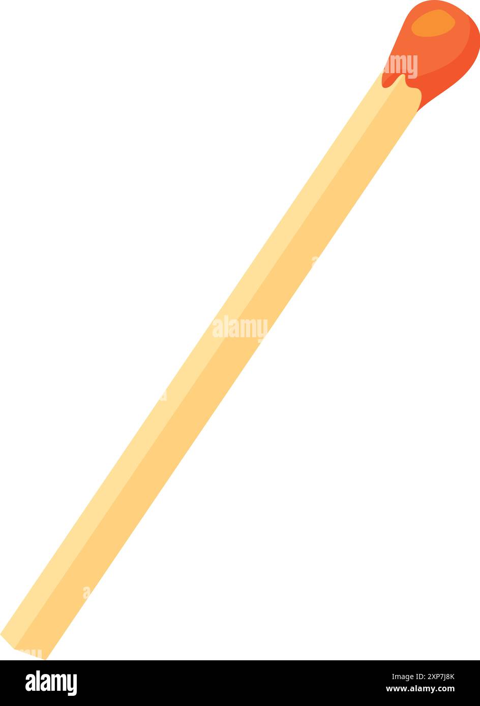Wooden match stick cartoon icon. Flammable symbol isolated on white ...