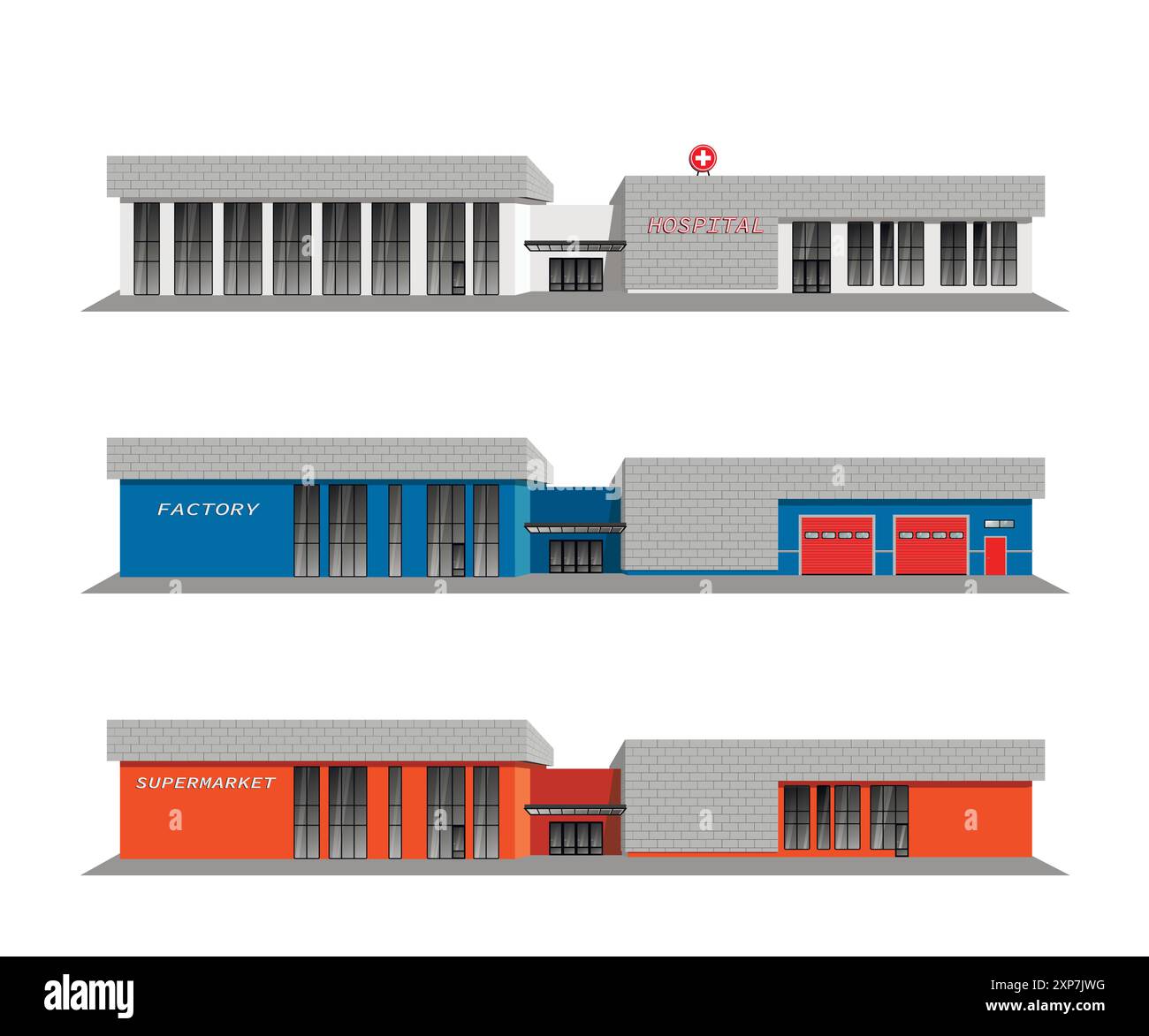 Modern construction. Images of various modular building options Stock ...