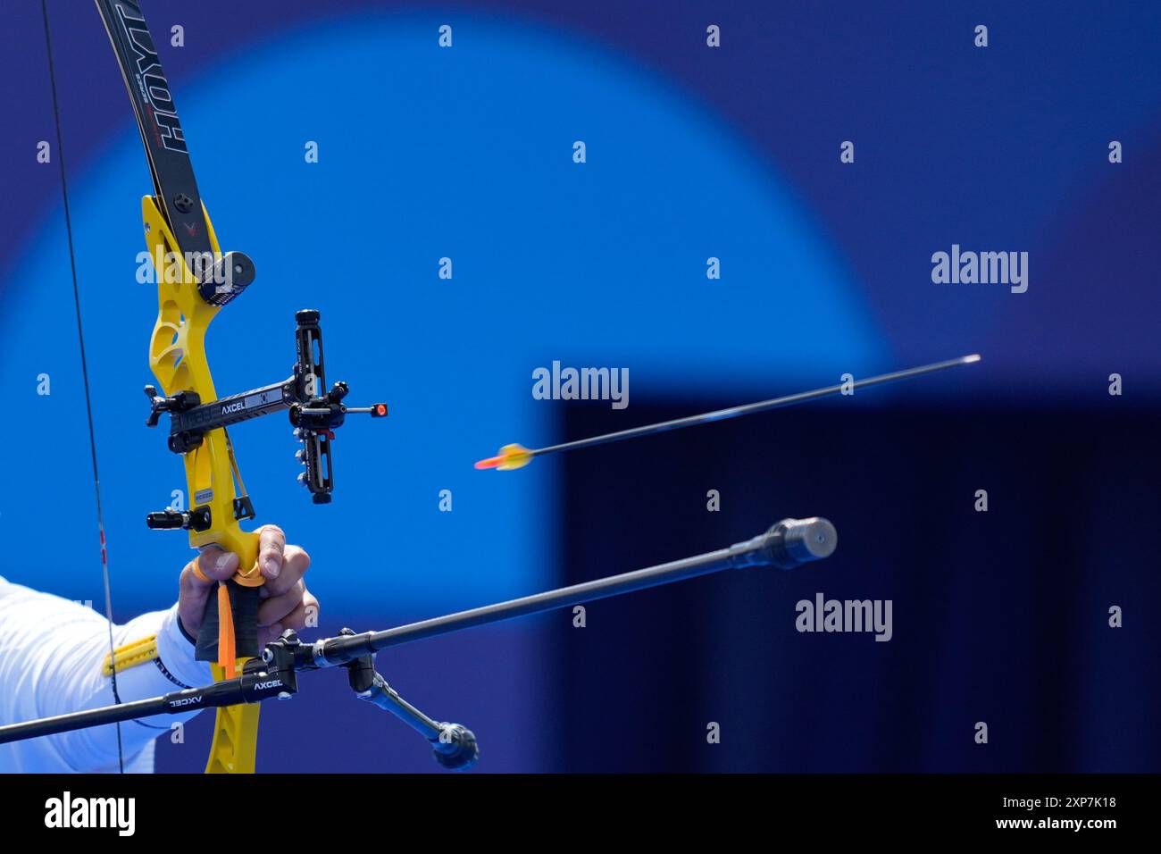 South Korea's Kim Woo-jin fires an arrow in the men's individual ...