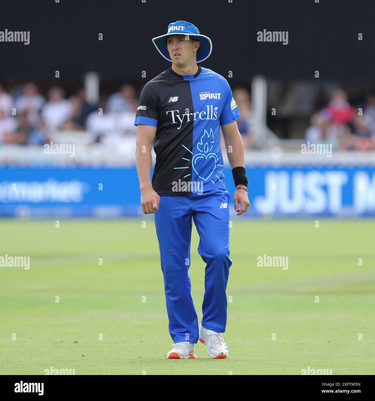 London, UK. 04th Aug, 2024. London, England, August 04 2024: Daniel Worrall (38 London Spirit ...