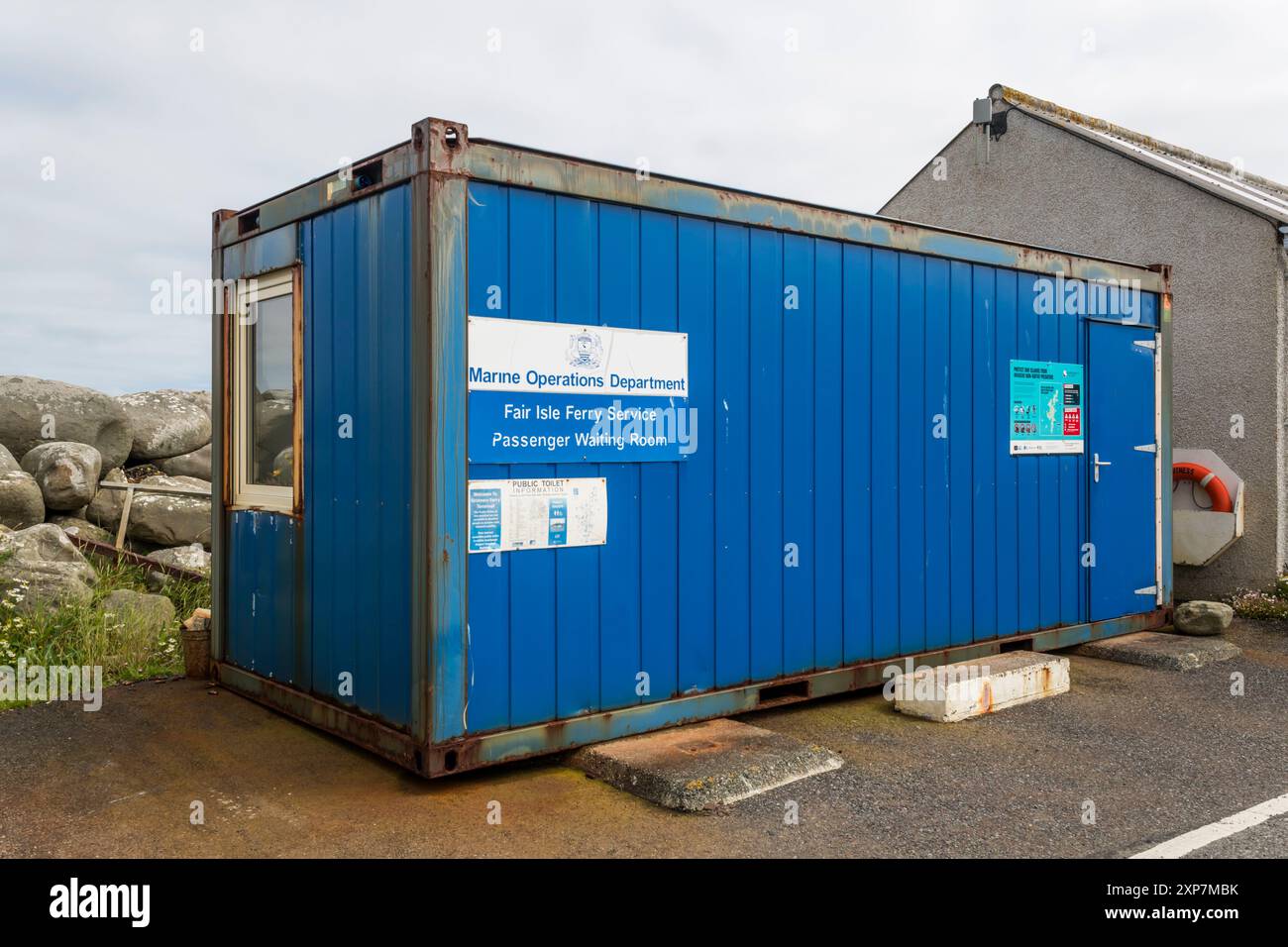 The passenger waiting room for the Fair Isle ferry at Grutness on ...