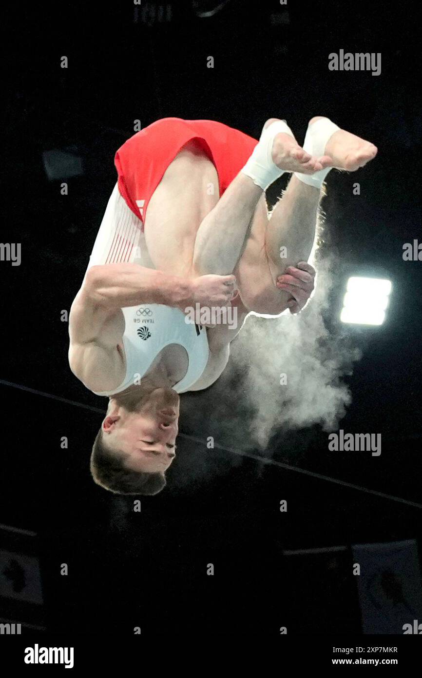 Harry Hepworth, of Britain, competes during the men's artistic ...
