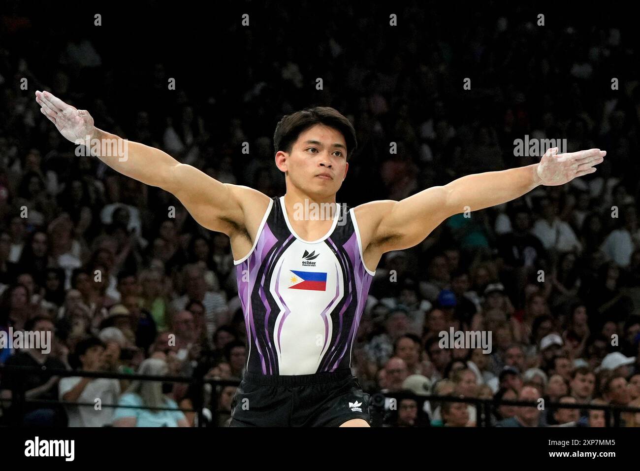 Carlos Edriel Yulo, of the Philippines, competes during the men's ...