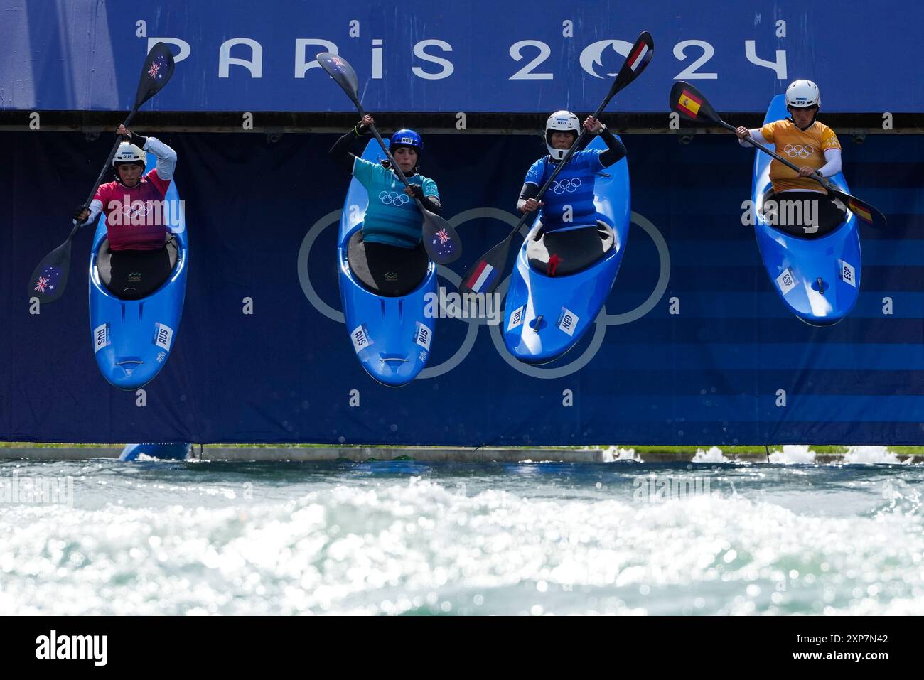 Jessica Fox of Australia competes in the women's kayak cross heat ...