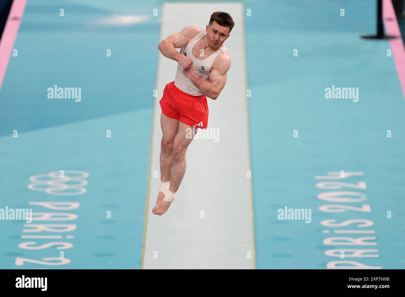 Harry Hepworth, of Britain, competes during the men's artistic ...