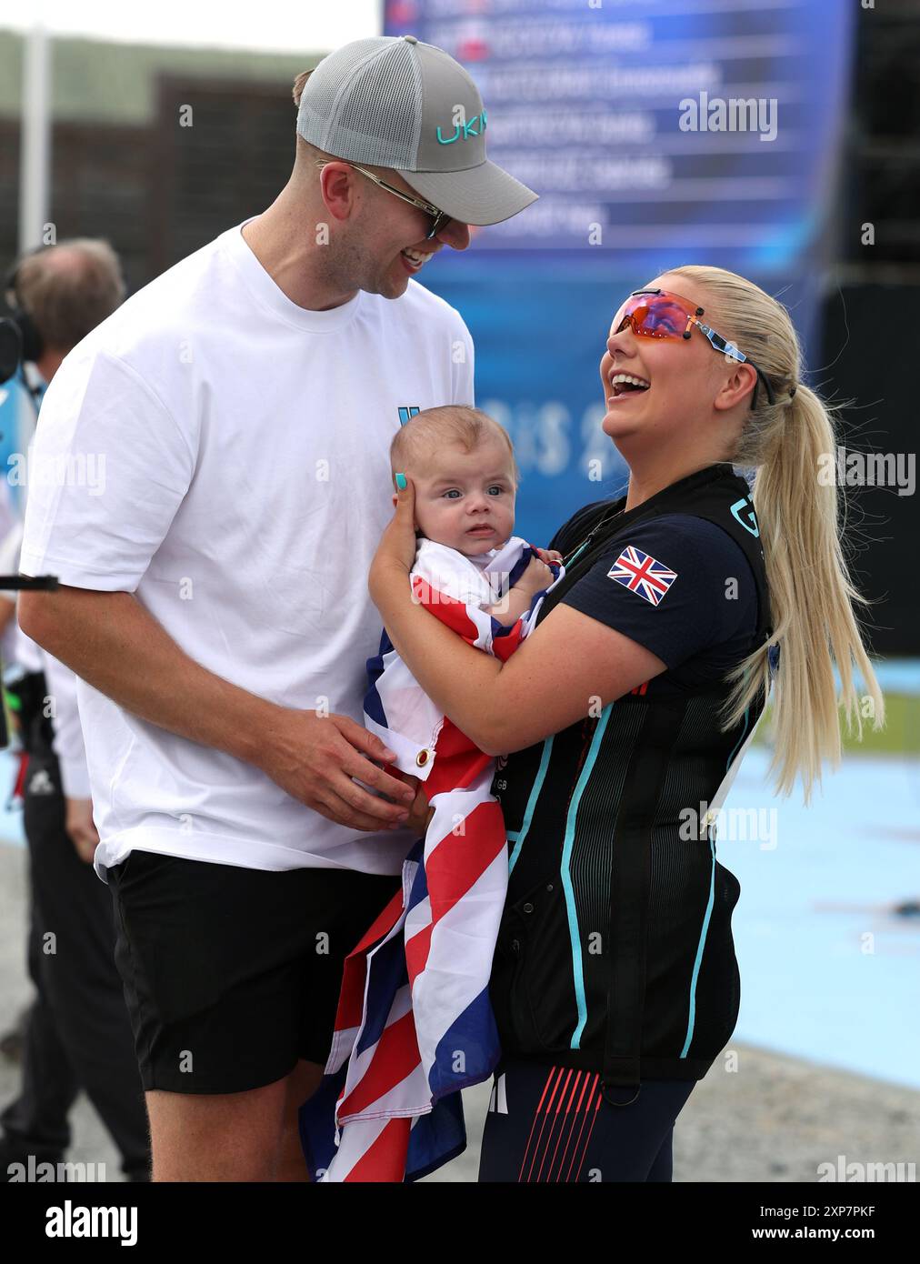 Great Britain’s Amber Rutter with her son Tommy and husband James after ...