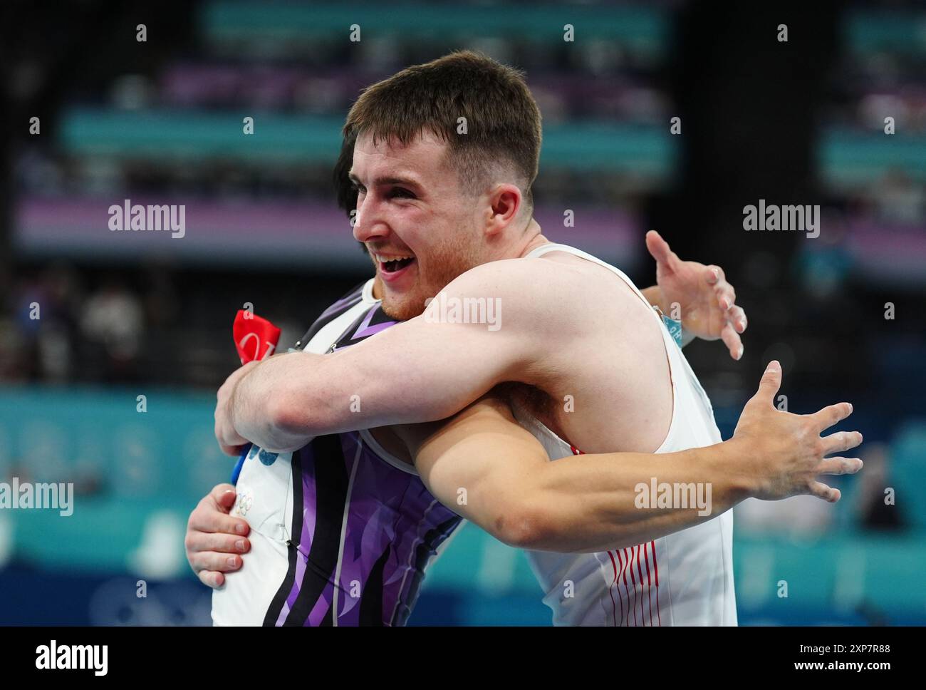 Great Britain's Harry Hepworth (right) celebrates finishing third, hugs ...