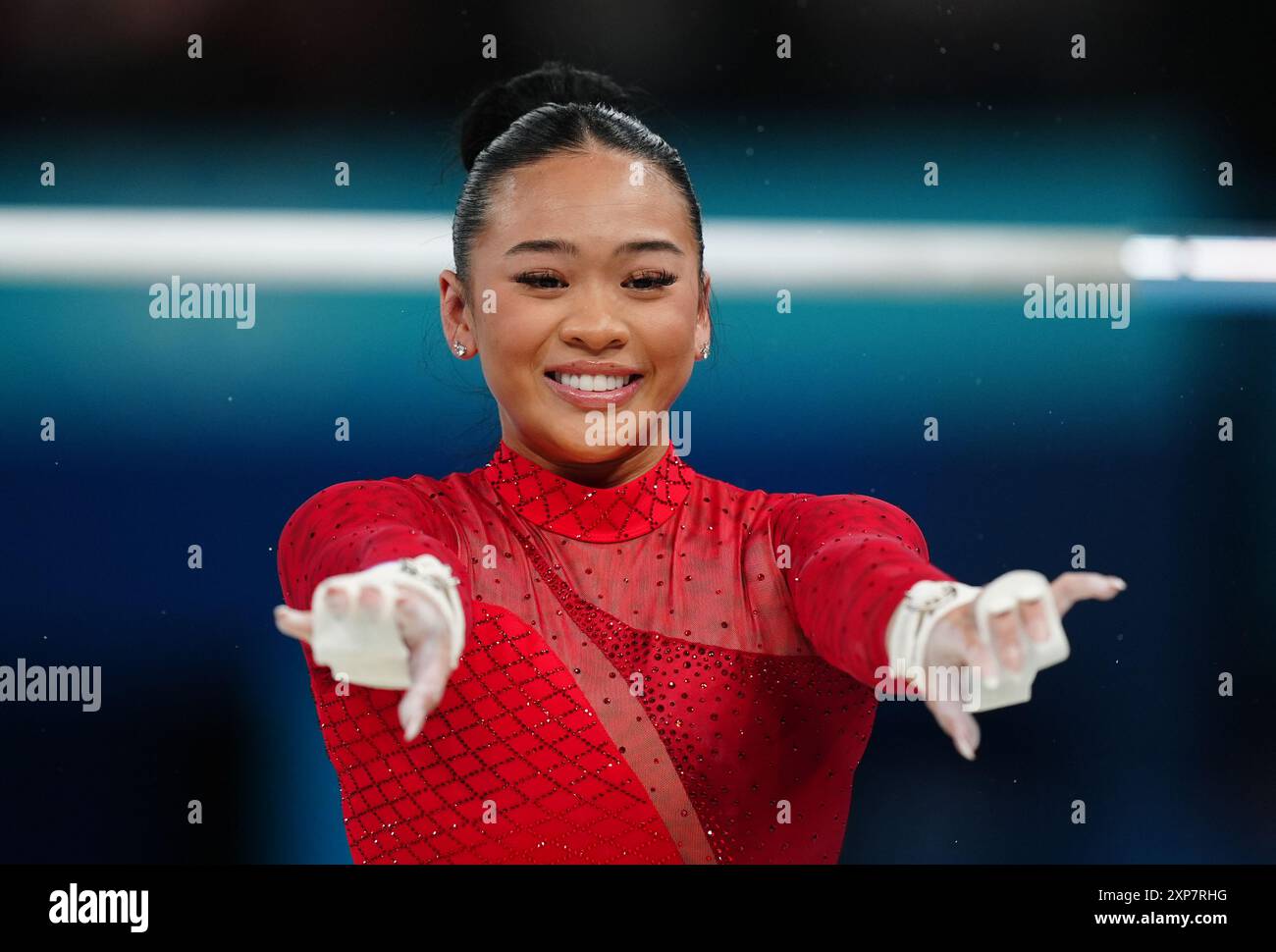USA's Sunisa Lee during Women's Uneven Bars Final at the Bercy Arena on ...