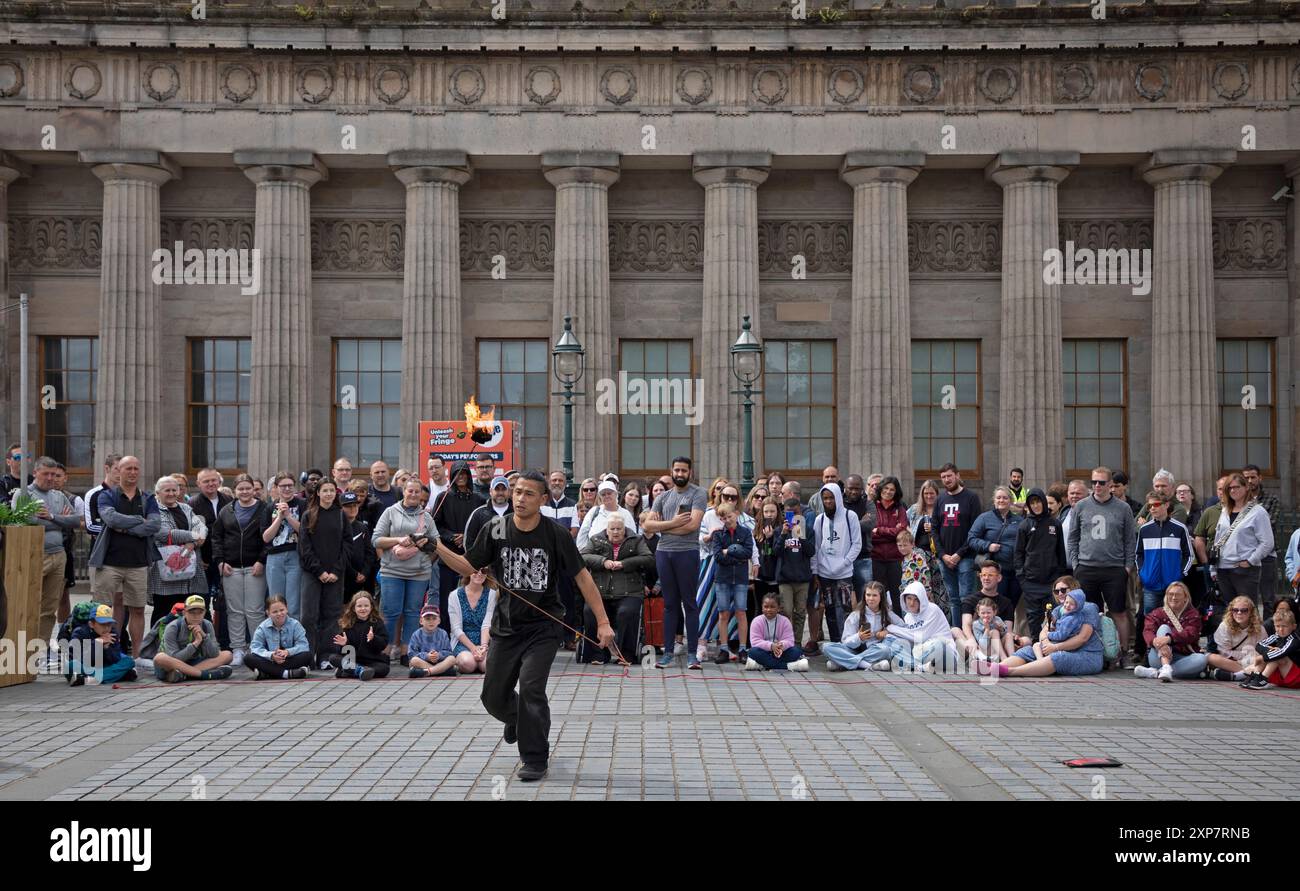 Edinburgh Scotland, UK. 4 August 2024. Mostly cloudy weather with windy ...