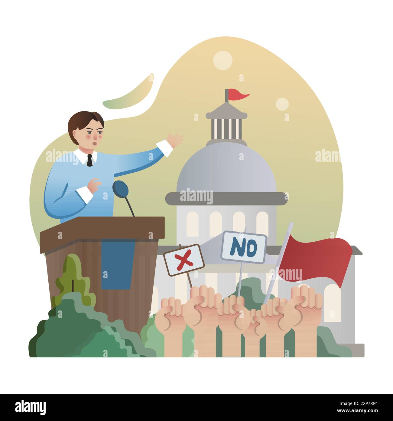 Politician giving cartoon Cut Out Stock Images & Pictures - Alamy