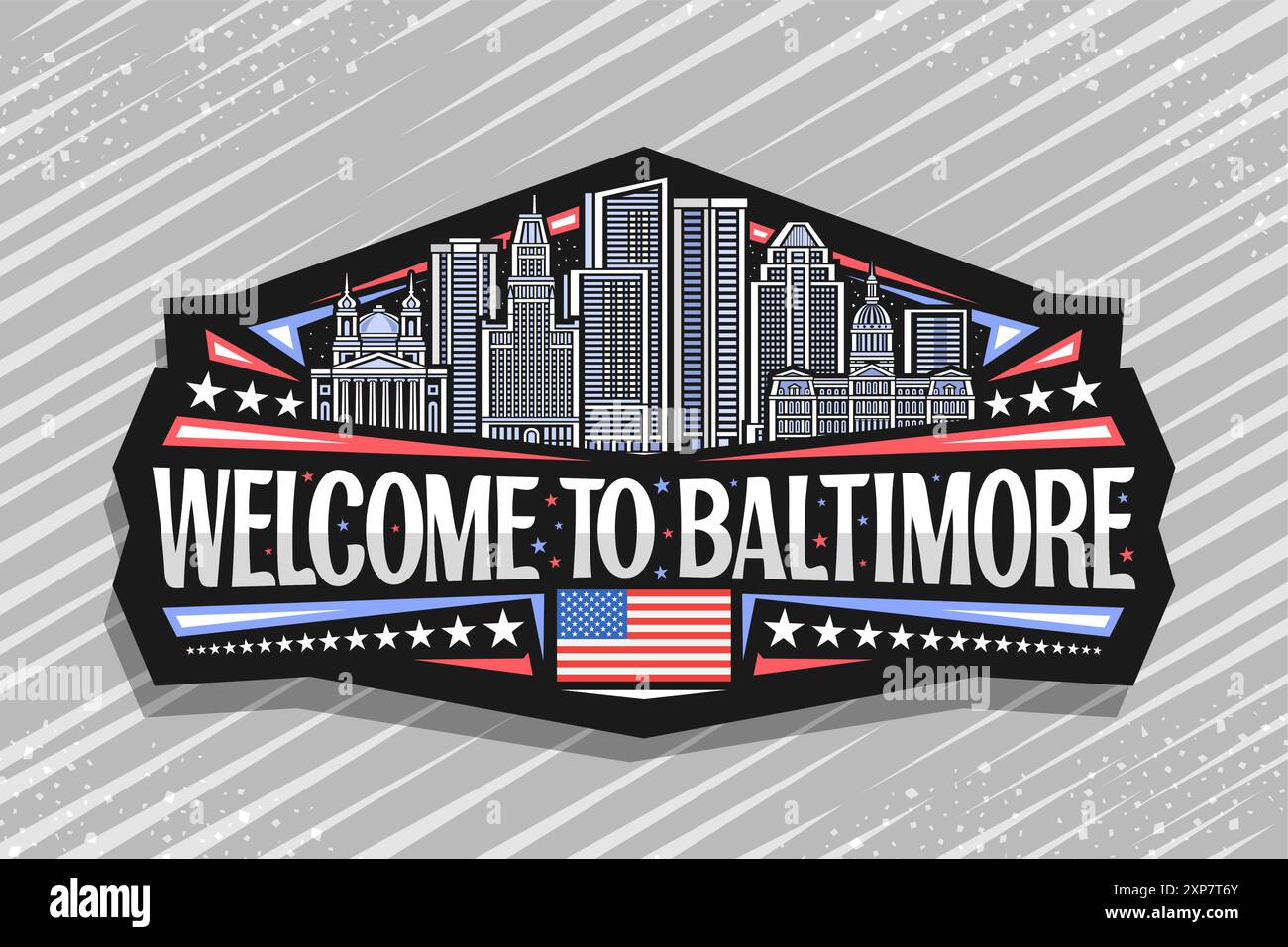Vector logo for Baltimore, black decorative label with simple ...