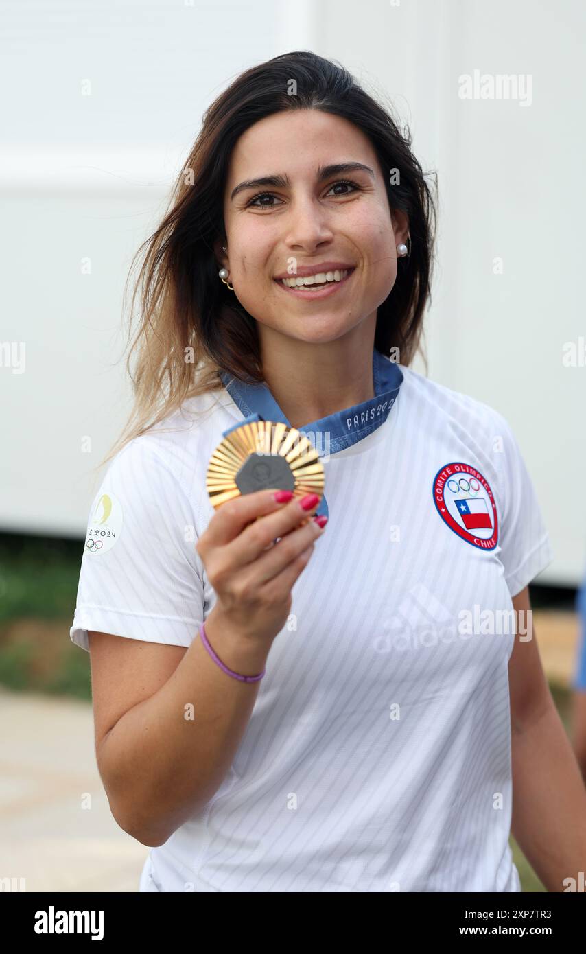 Chile's Francisca Crovetto Chadid with the gold medal after winning the ...