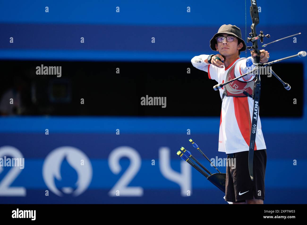 Turkey's Mete Gazoz fires in his men's individual archery quarterfinal ...