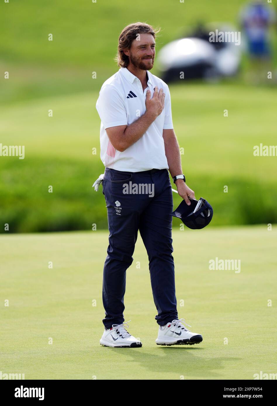 Great Britain's Tommy Fleetwood on the 18th after winning a silver ...
