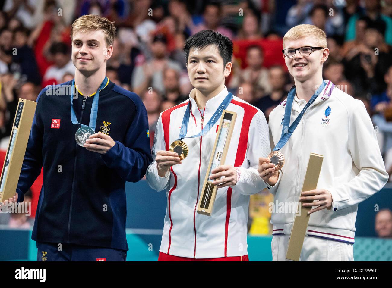 Paris, France. 04th Aug, 2024. Truls Moregard Silver medal, Fan ...