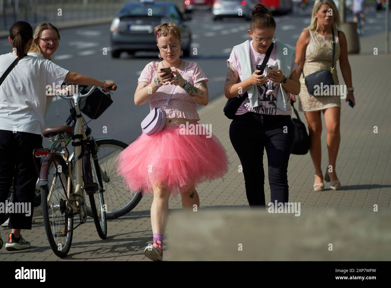 Warsaw, Poland. 03rd Aug, 2024. Taylor Swift fans are seen arriving ...