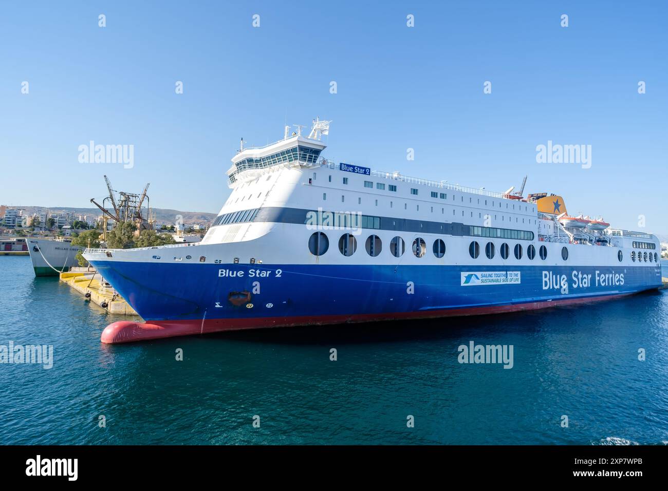 Piraeus port blue star ferry hi-res stock photography and images - Alamy