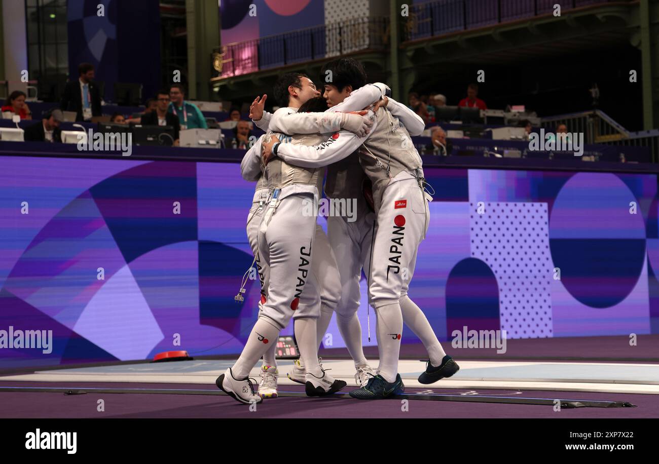 Paris, France. 4th Aug, 2024. Paris Olympics: Fencing. Men's Foil Team ...
