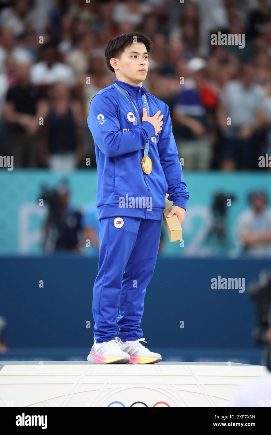 August 3, 2024, Paris, Ile de France, France: Carlos Edriel Yulo of the ...