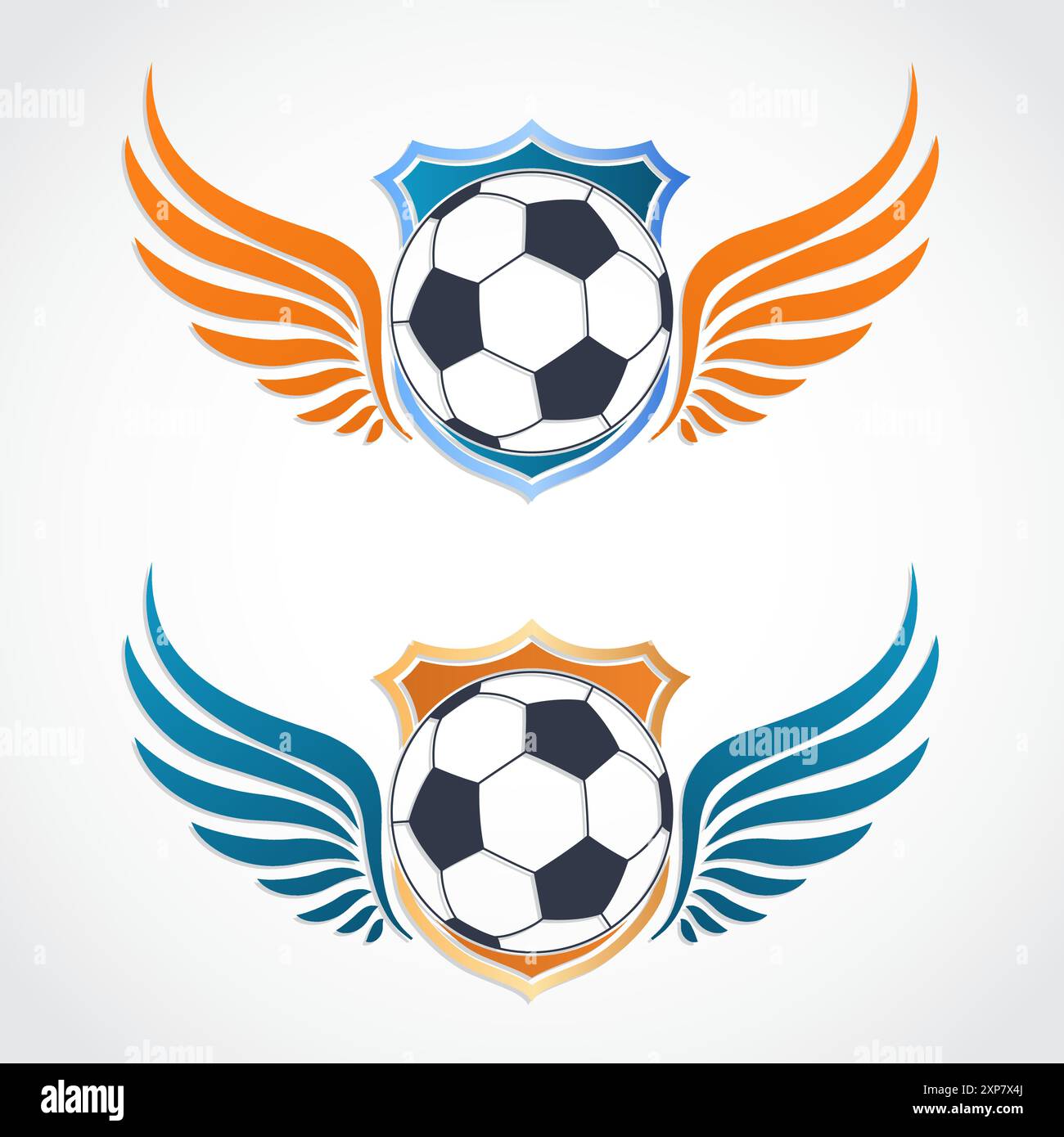 Soccer ball wings shield Stock Vector Images - Alamy