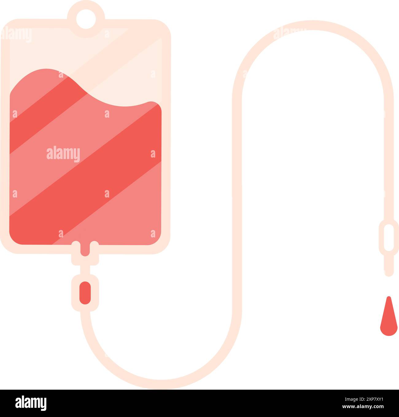 Medical blood drip color icon. Transfusion symbol isolated on white ...