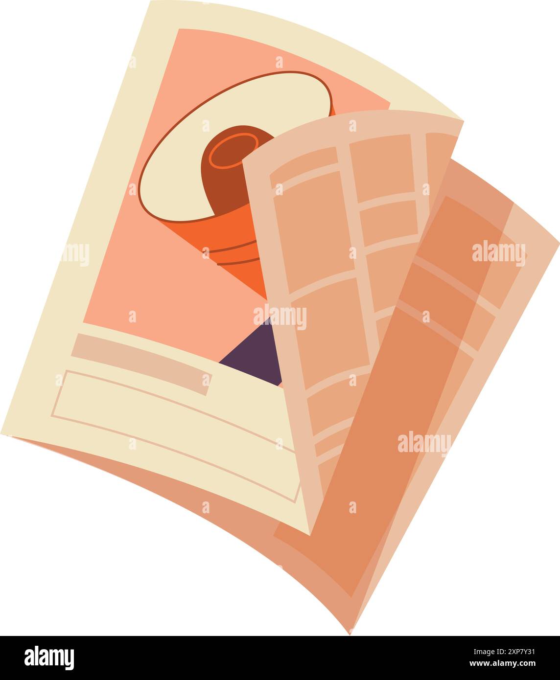 Paper press cartoon icon. Daily newspaper symbol isolated on white ...