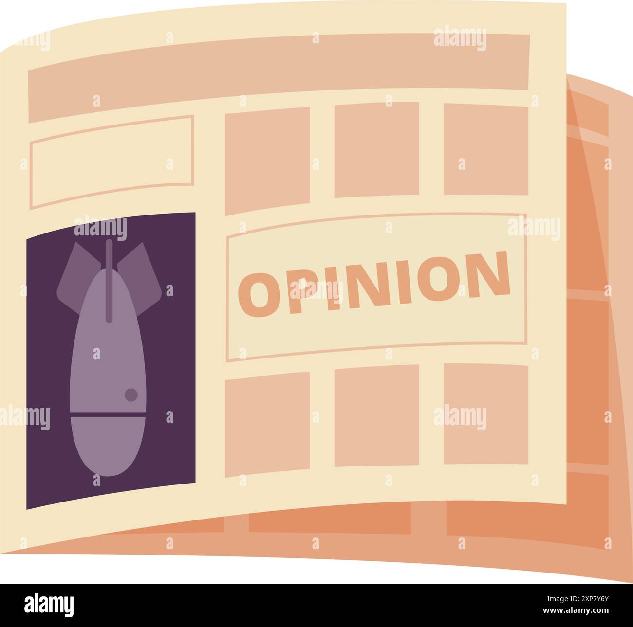 Newspaper cartoon icon. Politic article in daily paper isolated on ...