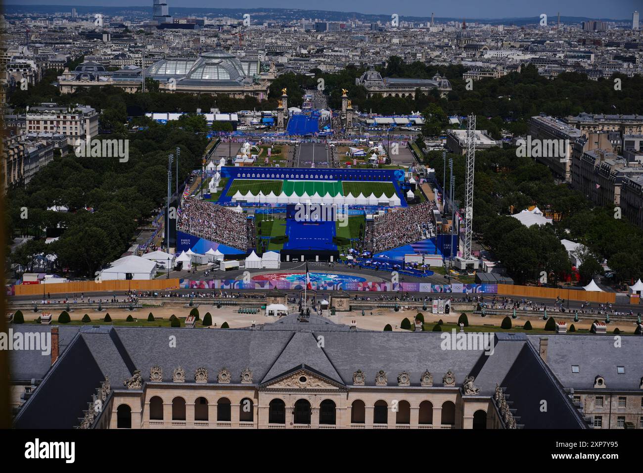 The Archery venue can be seen from atop Les Invalides at the 2024 ...