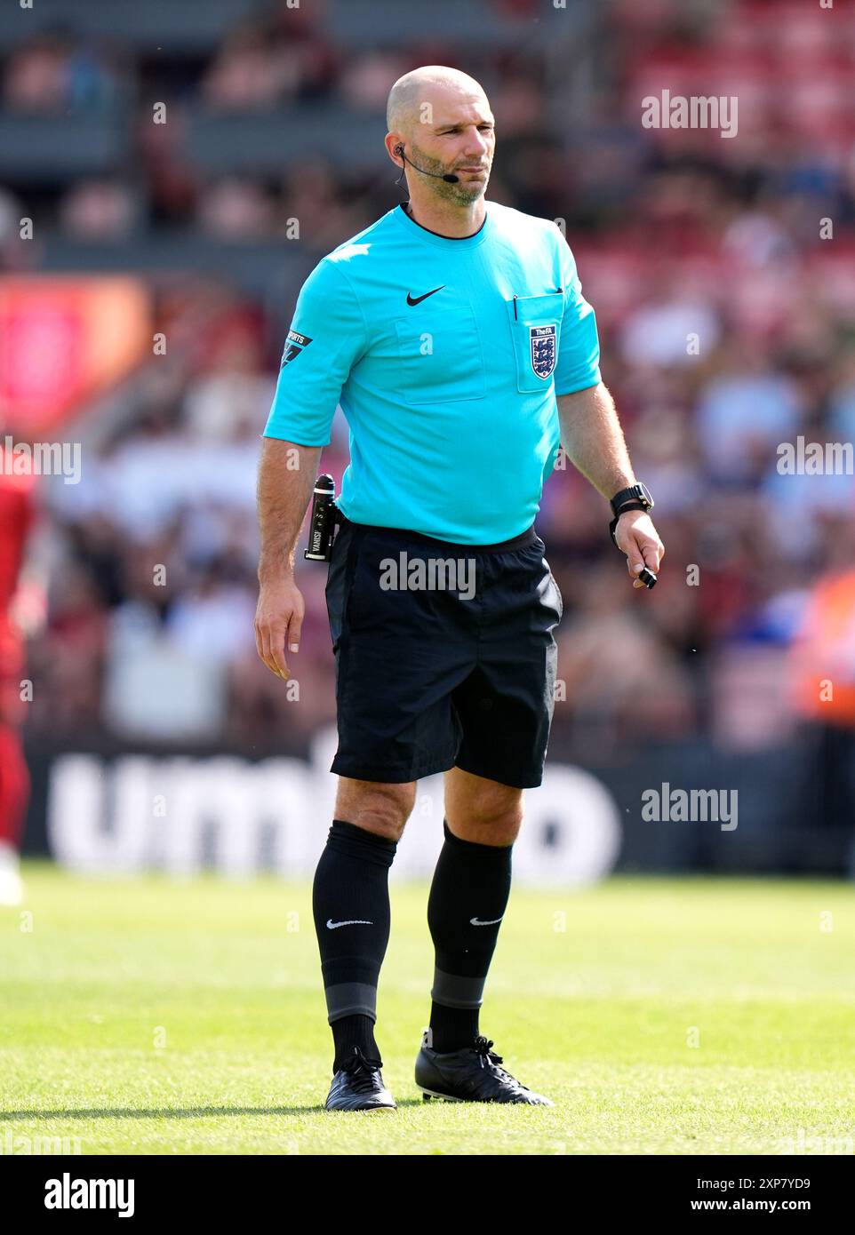 Referee Tim Robinson during the pre-season friendly match at the ...