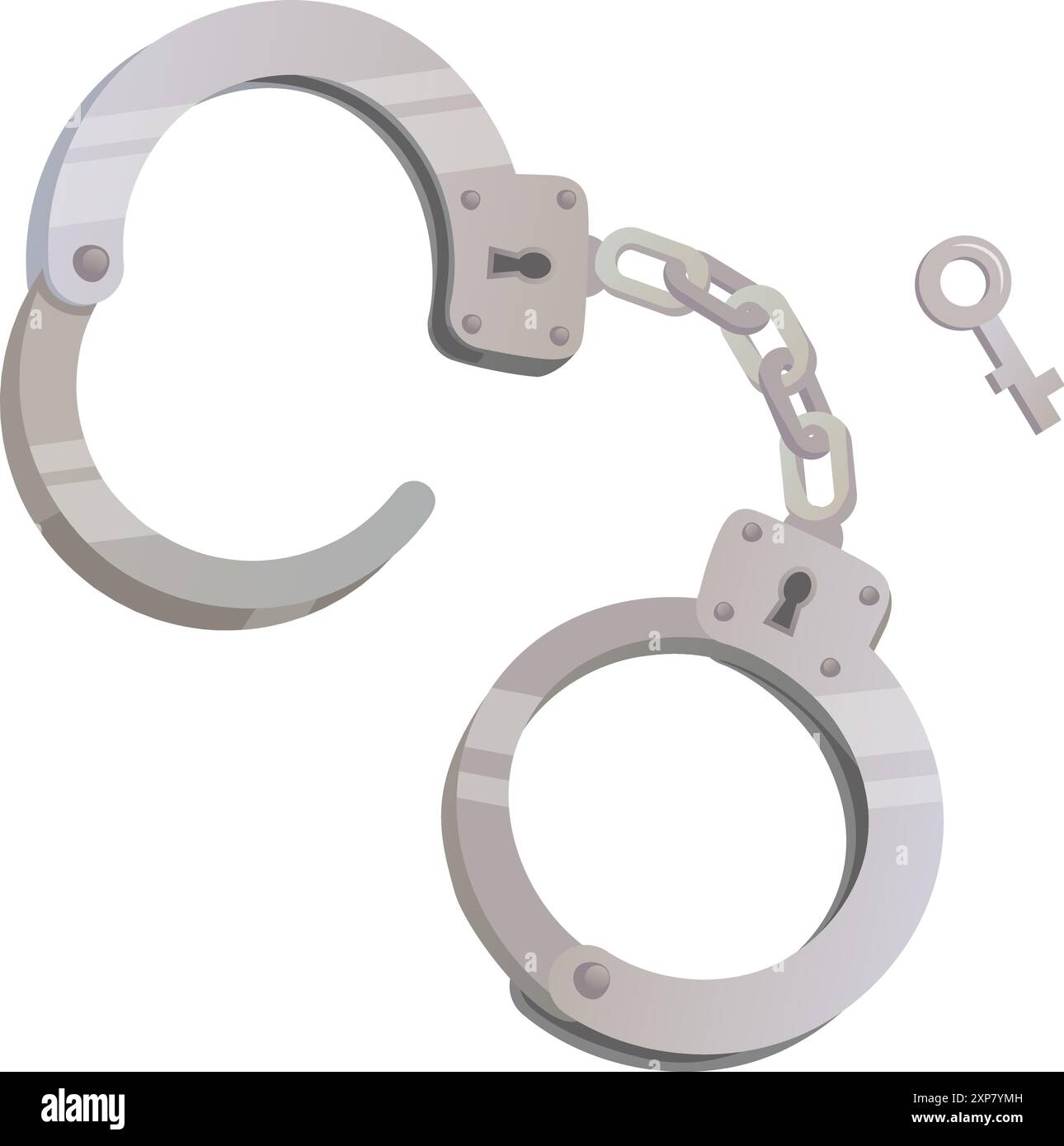 Handcuffs cartoon icon. Arrest symbol. Control sign isolated on white ...