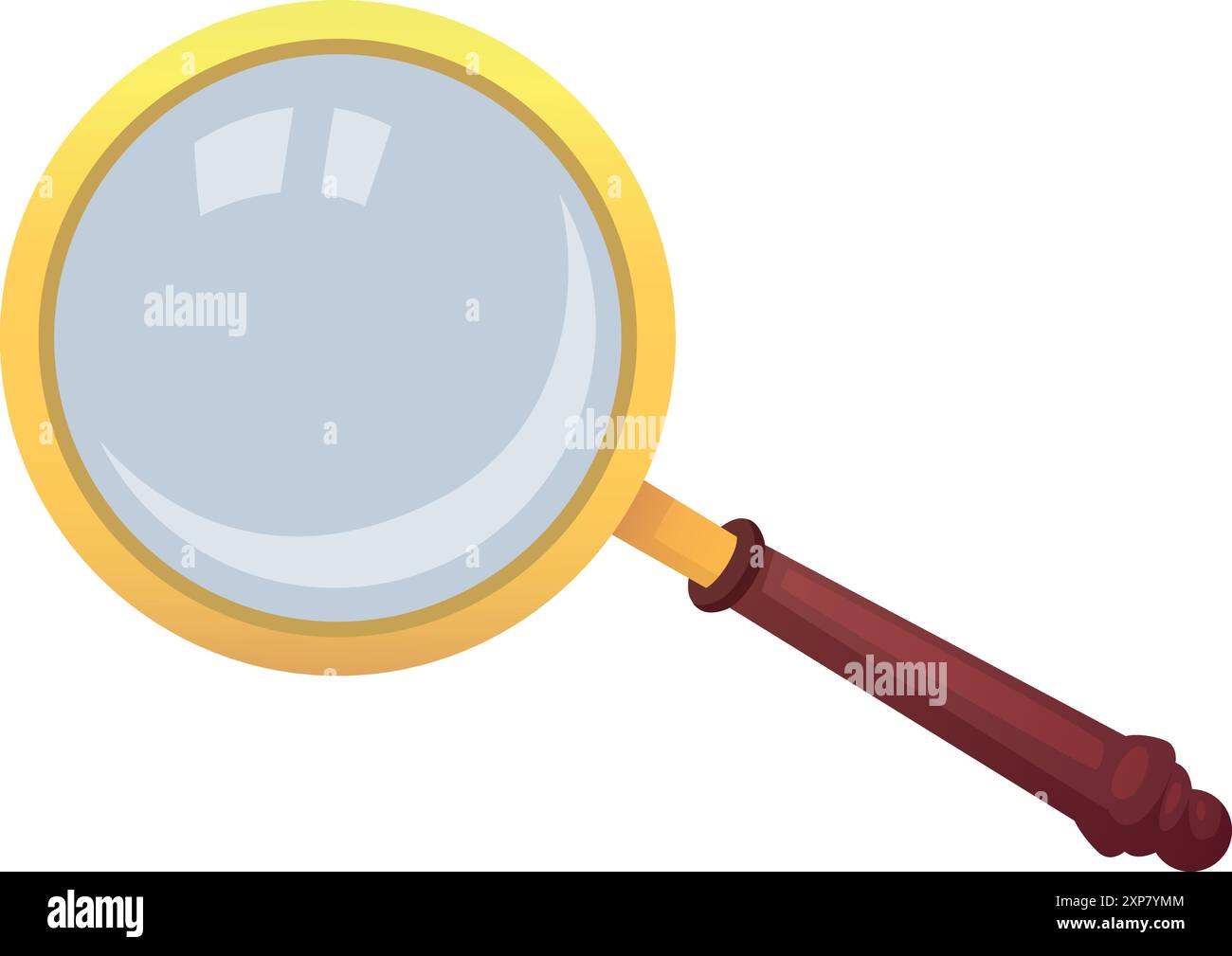 Magnifying glass cartoon icon. Retro optical tool isolated on white ...