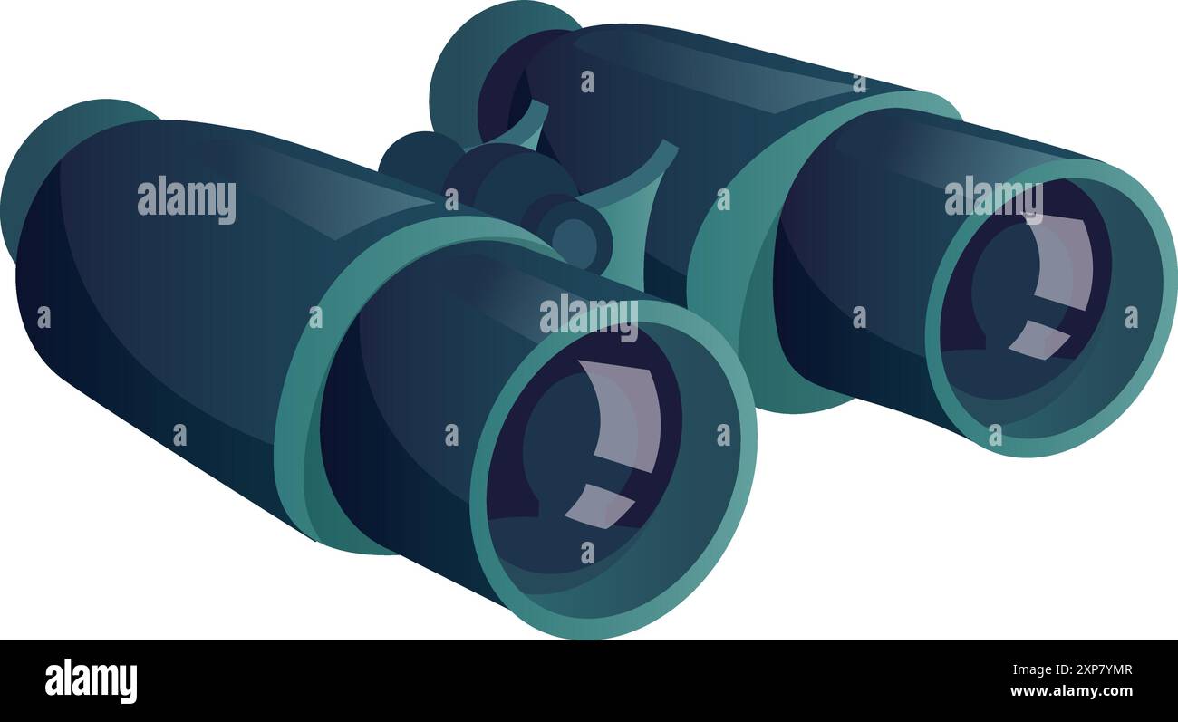 Binoculars cartoon icon. Optical spy vision instrument isolated on ...