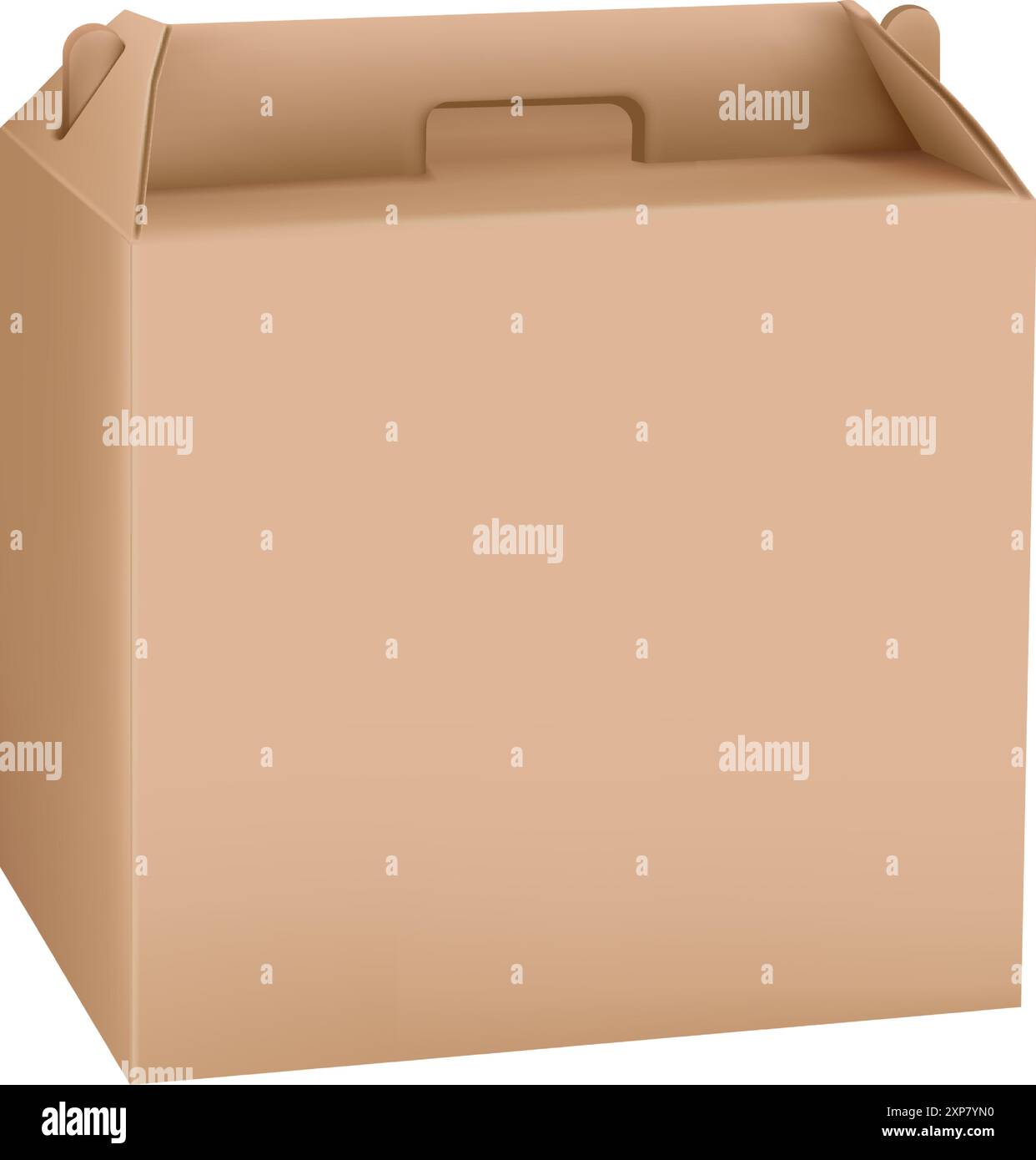 Cardboard package realistic mockup. Retail store box isolated on white ...