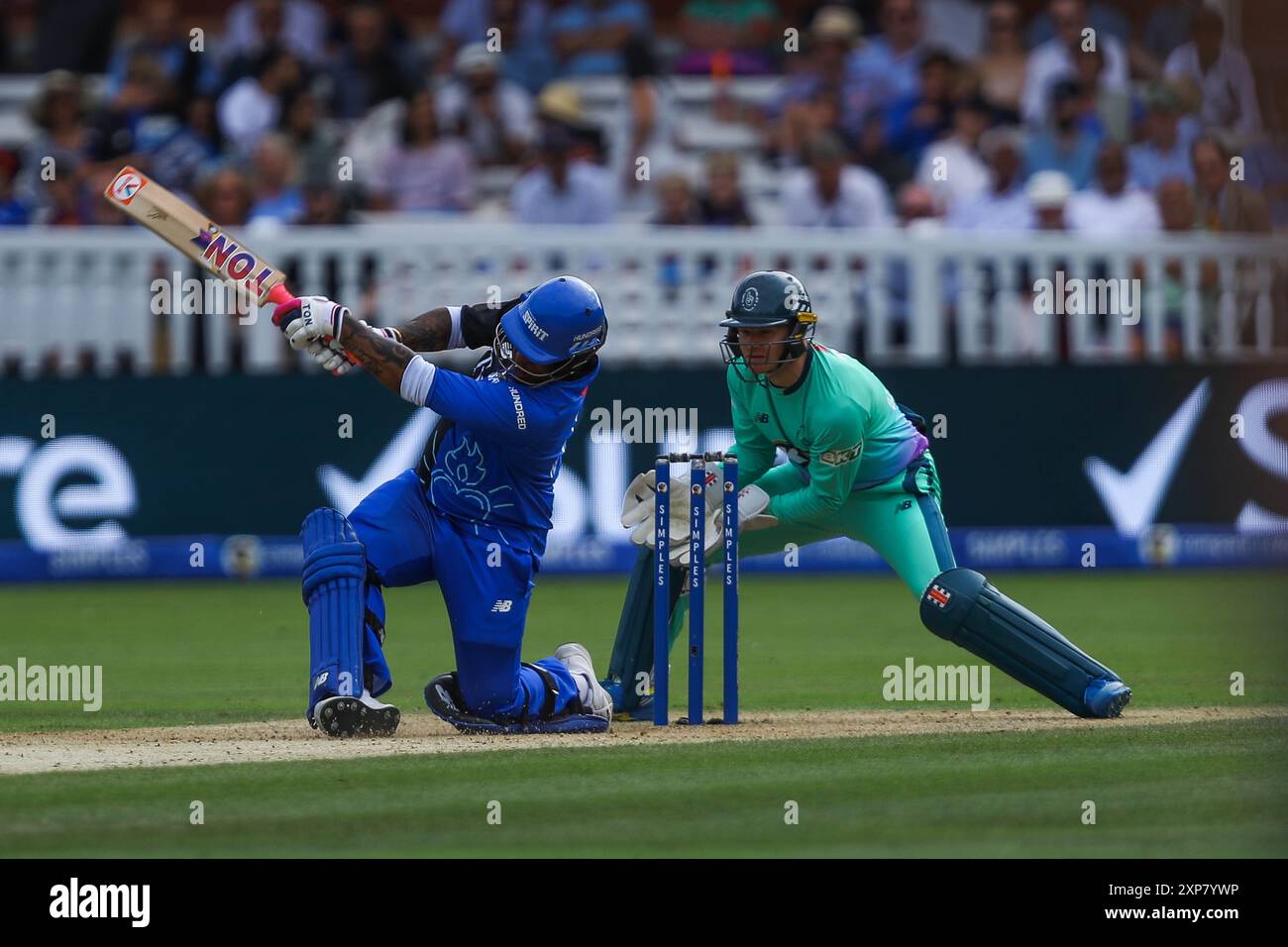 Shimron Hetmyer of London Spirit is caught by Jordon Cox of Oval ...