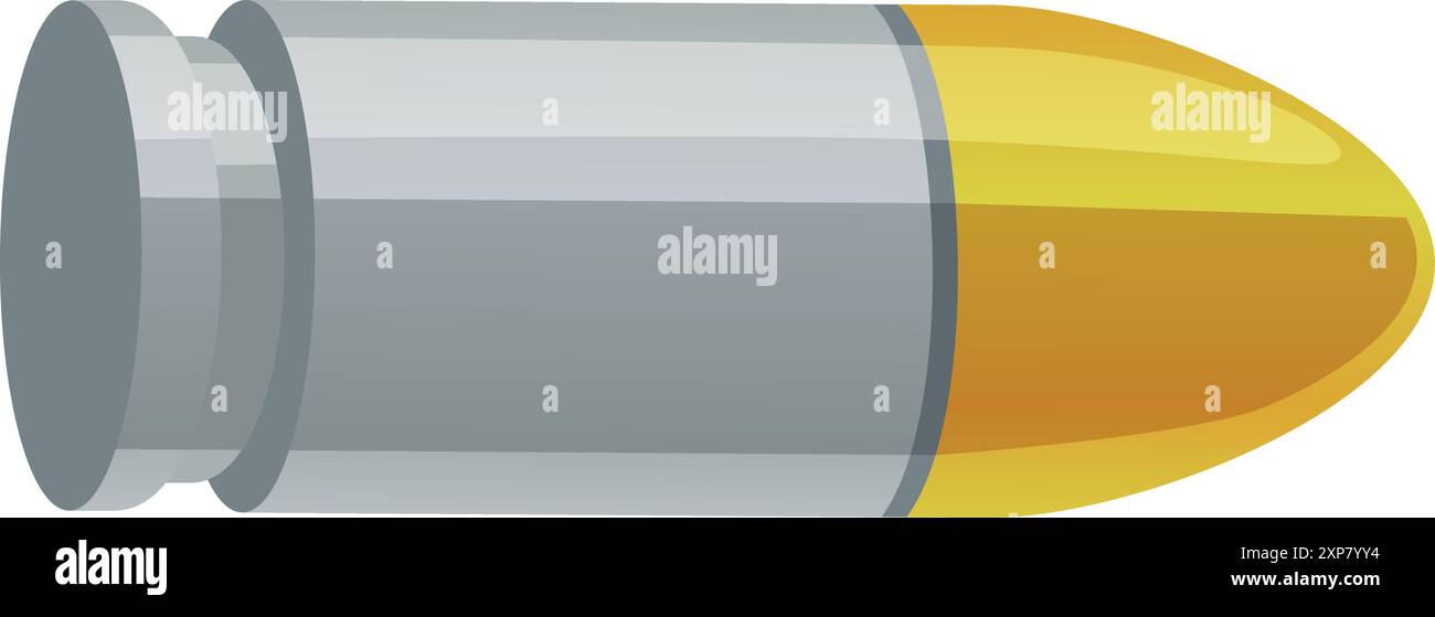 Gun bullet icon. Cartoon crime evidence symbol isolated on white ...