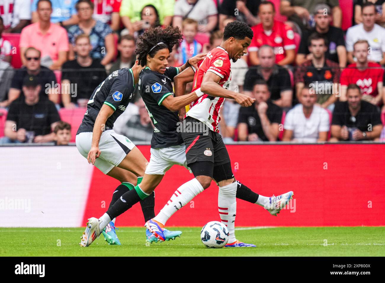 Eindhoven, The Netherlands. 04th Aug, 2024. Eindhoven - Gjivai Zechiel of Feyenoord, Malik ...