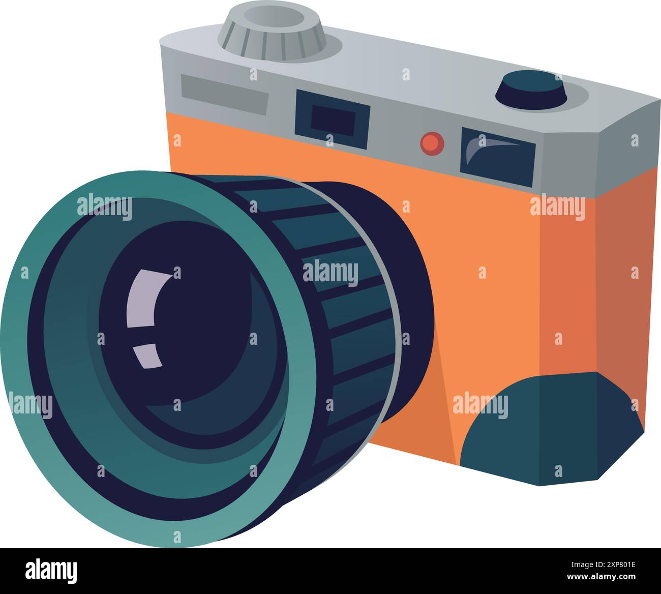 Photo camera cartoon icon. Photography device symbol isolated on white ...