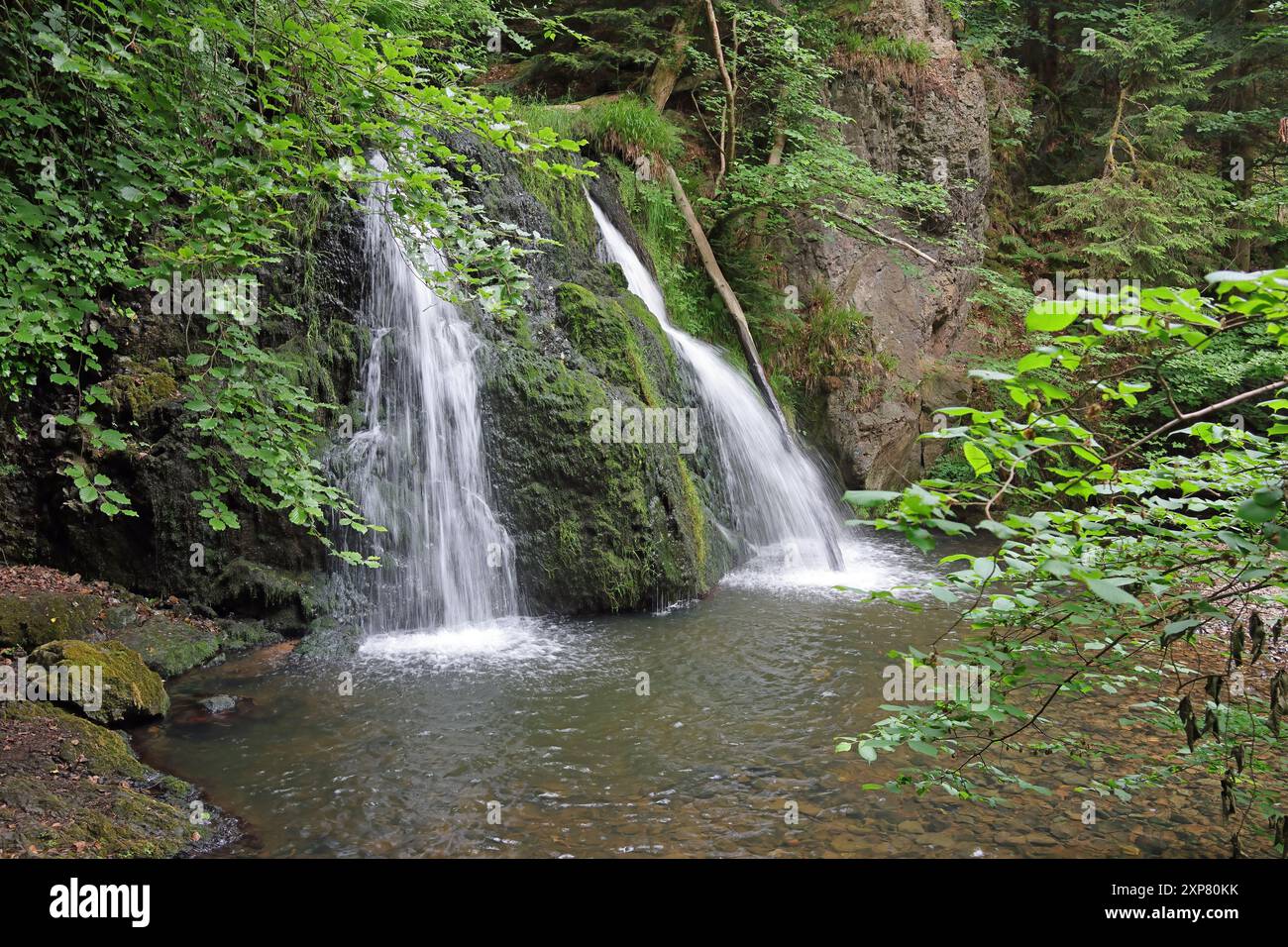A waterfall in R.S.P.B. Fairy Glen, Rosemarkie, Scotland Stock Photo ...