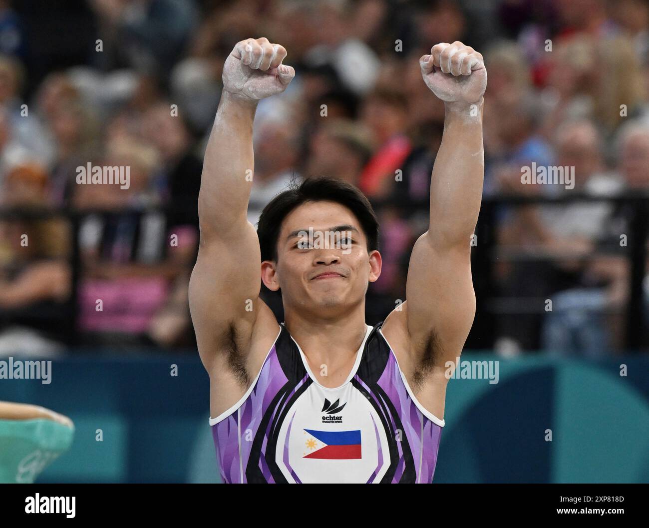 YULO Carlos Edriel of Phillipines reacts after his performance in the ...