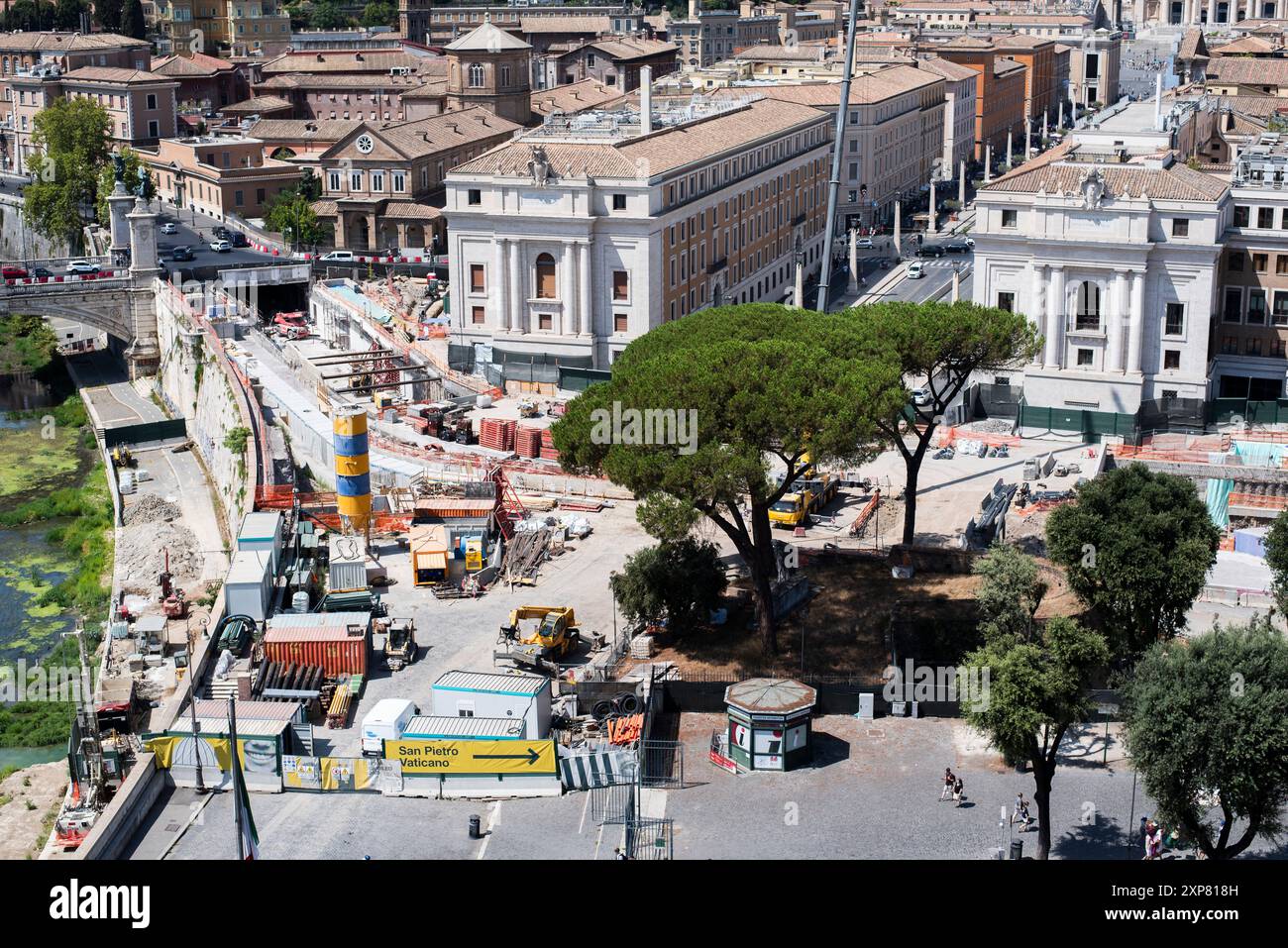 Rome, Italy. In the Photo Modernization Works in Piazza Pia for the ...