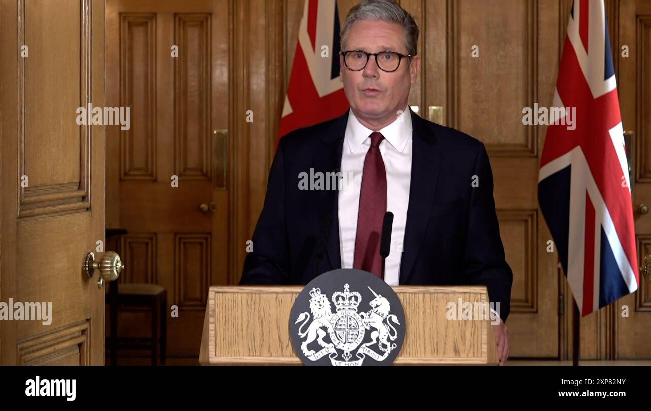 PA Video grab of Prime Minister Sir Keir Starmer addressing the nation ...