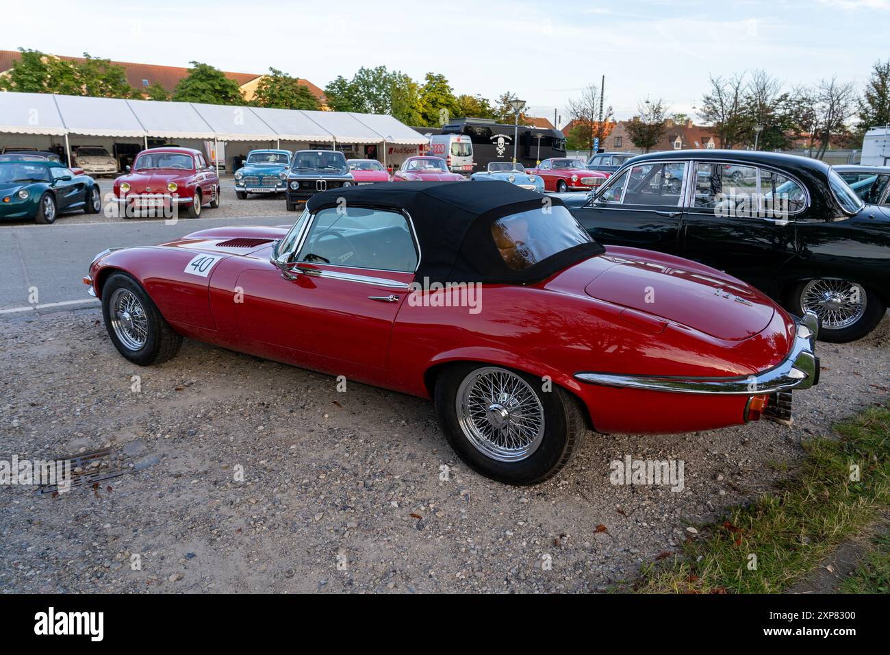 Red Jaguar E-type Stock Photo - Alamy